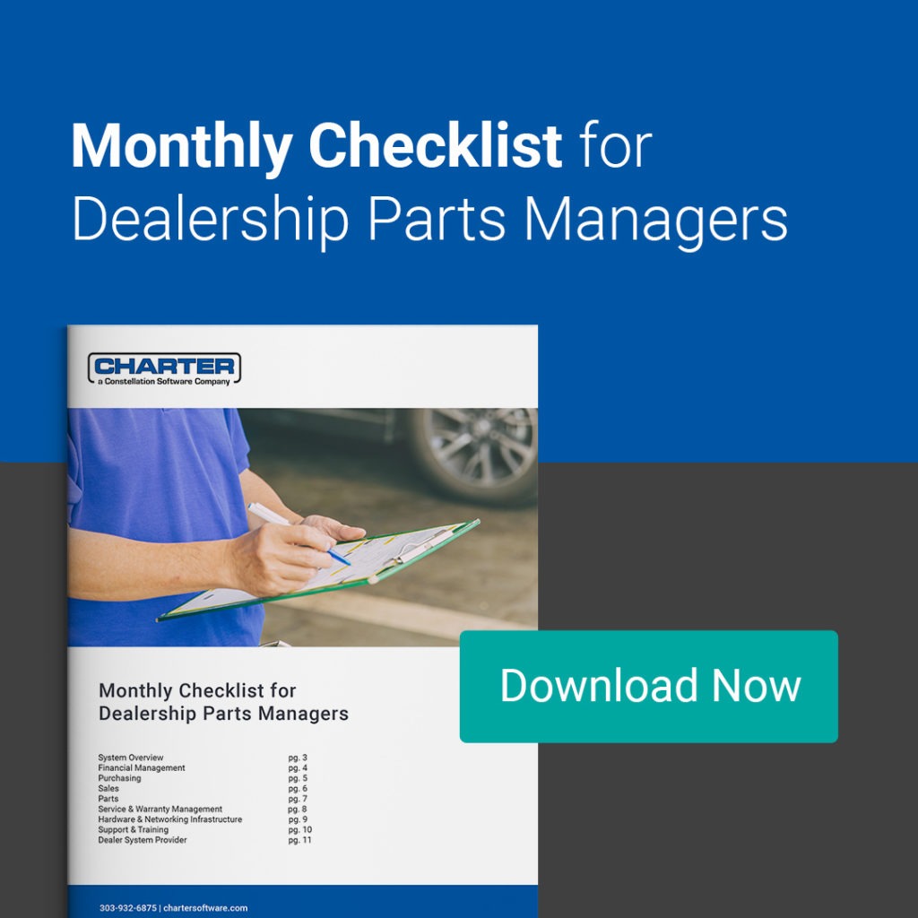 Checklist: Monthly Checklist for Dealership Parts Managers - ASPEN by ...